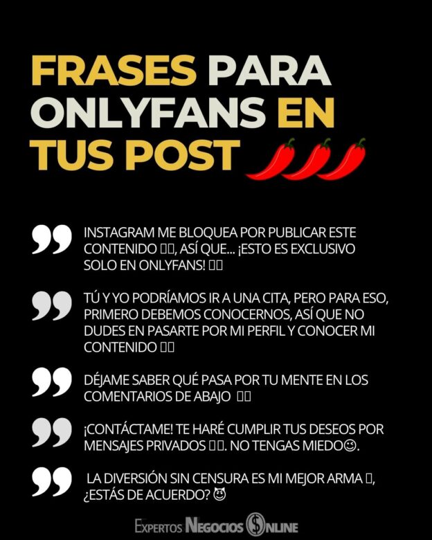 50 ideas y ejemplos de FRASES para ONLYFANS en tus publicaciones